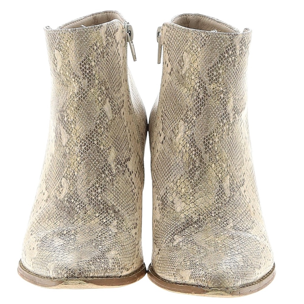 Gold Alligator Skin Booties - Gem